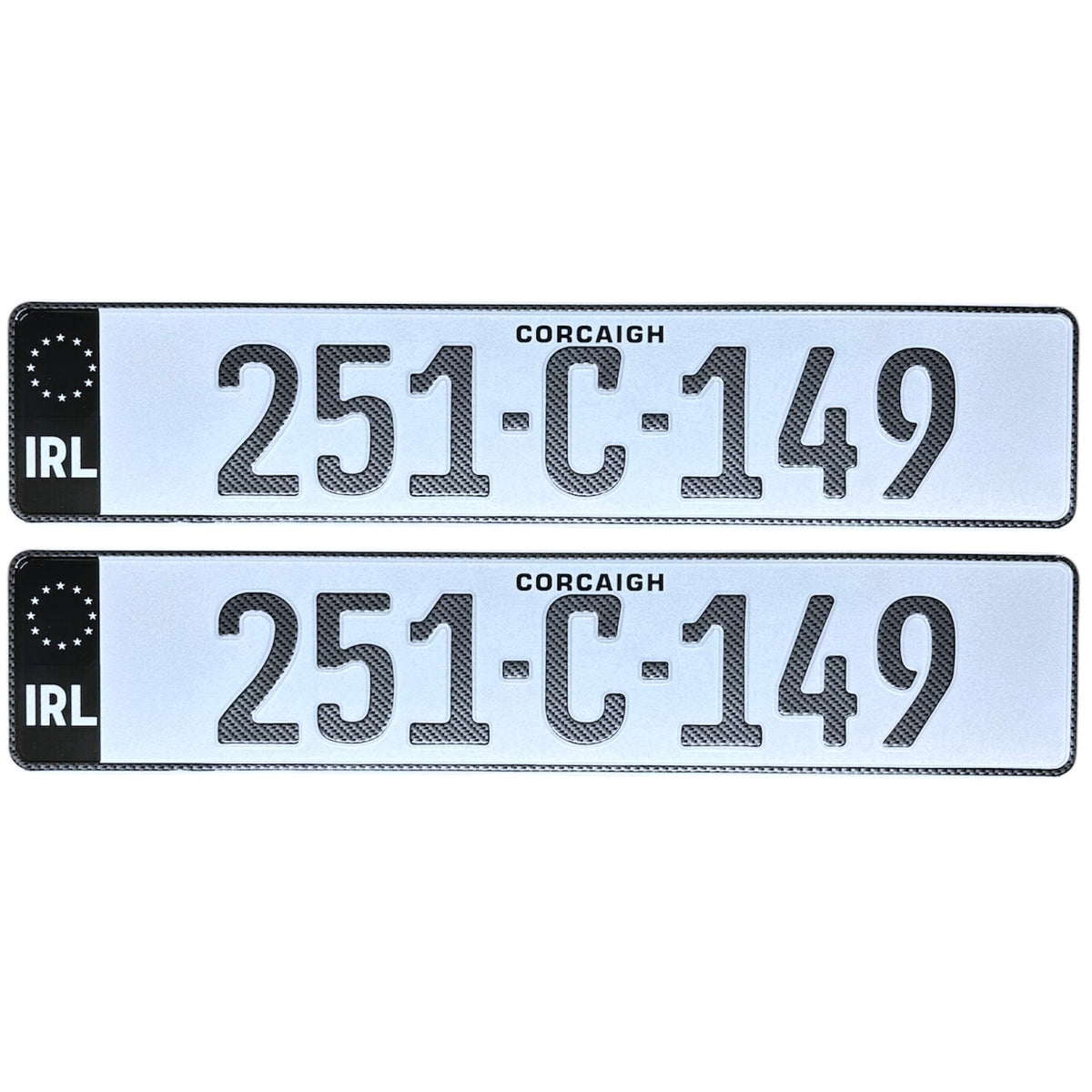 Carbon Blackout German Pressed - Number Plates (x2) — Fresh Plates