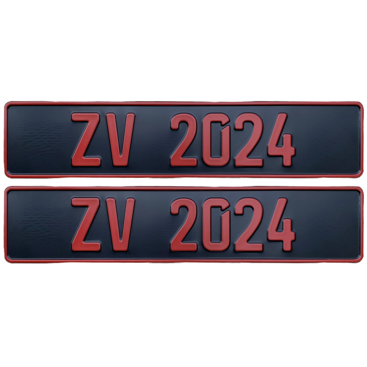 German Vintage Black/Red - Number Plates (x2) — Fresh Plates