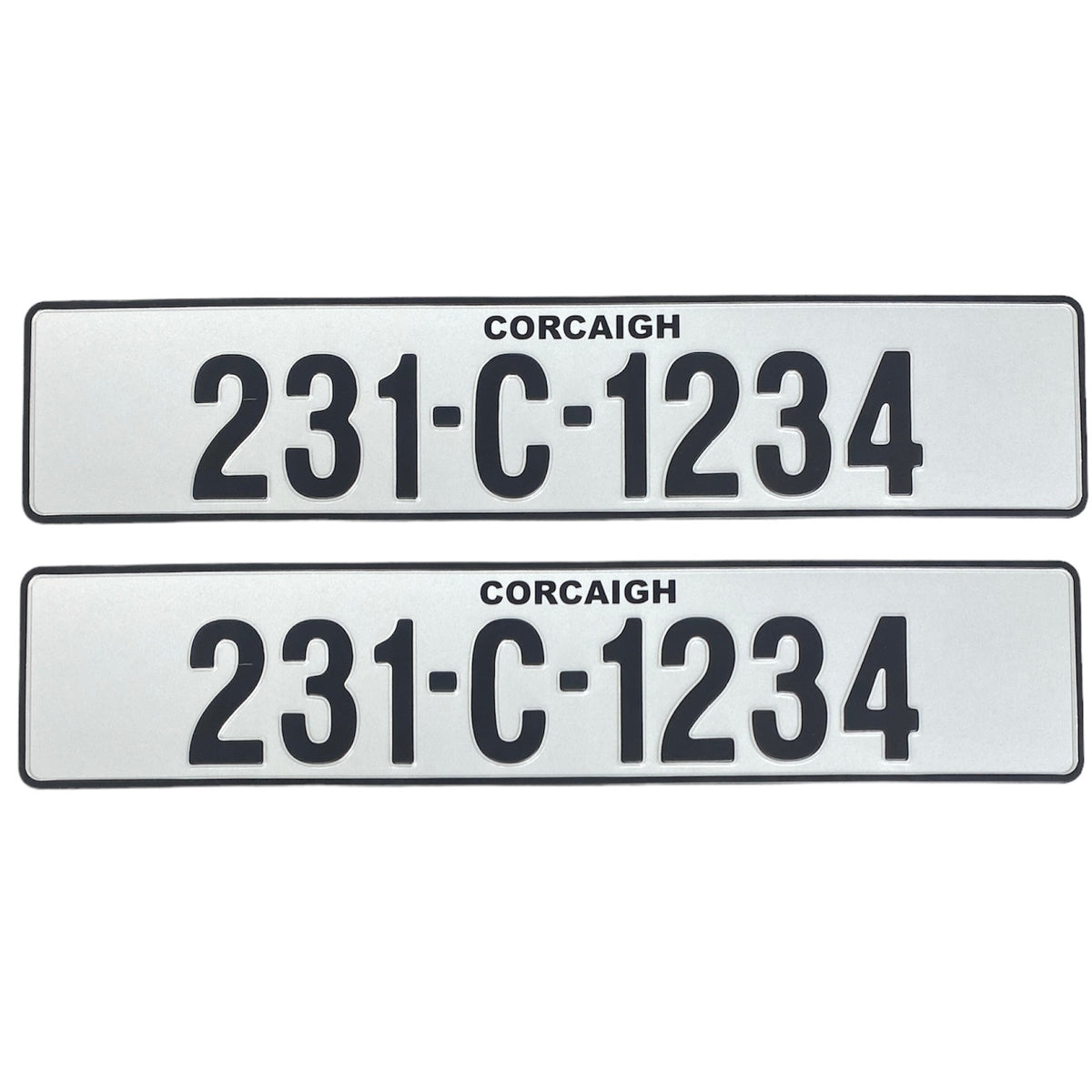 White Irish Metal Pressed - Number Plates (x2) — Fresh Plates